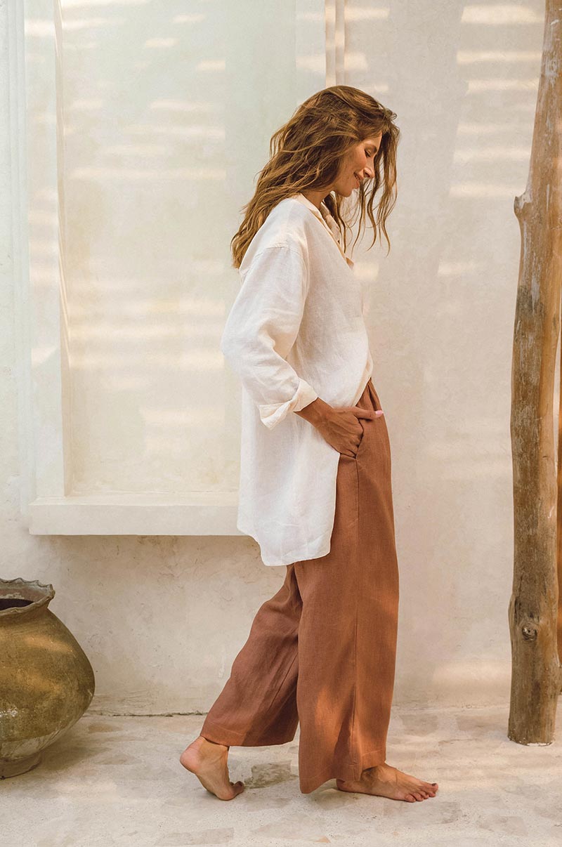 Perfect Summer Pants in Clay-brown - ROVE Vacay-wear